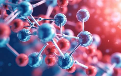 Abstract Molecular Structure Created By Generative Artificial Intelligence Stock Image Image