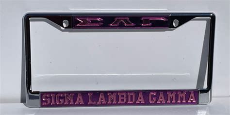 Slg Sigma Lambda Gamma License Frame Purple Background Pink Letters