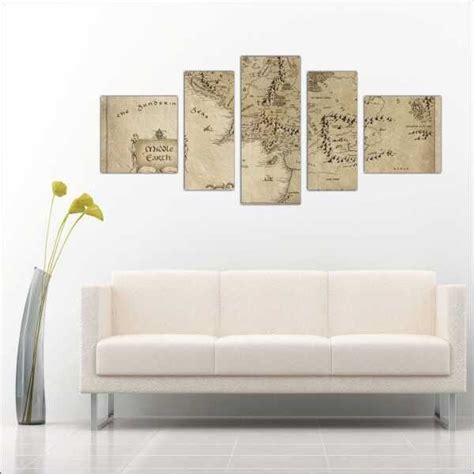 Quadro Decorativo Mapa Mundo Senhor Dos Anéis Quartos Salas Interiores Mosaico Peças