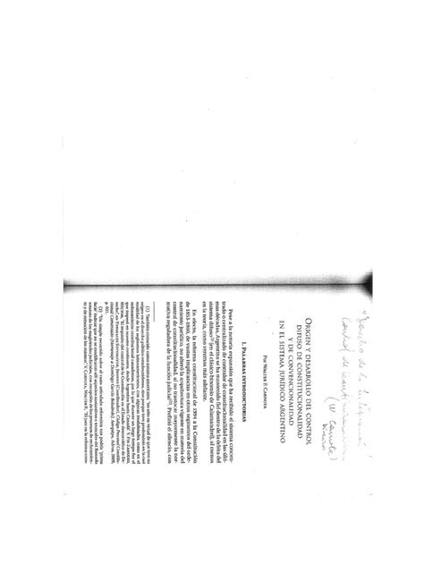Origen Y Desarrollo Del Control Difuso De Constitucionalidad Pdf