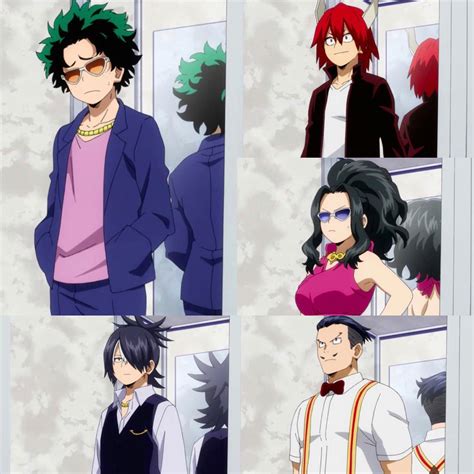 Midoriya Izuku Kirishima Eijirou Yaoyorozu Momo Tenya Iida And Todoroki Shouto Boku No H
