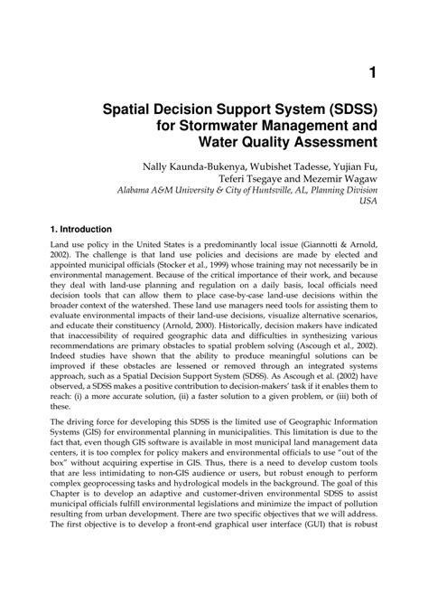 Pdf Spatial Decision Support System Sdss For Stormwater Management And Water Quality Assessment