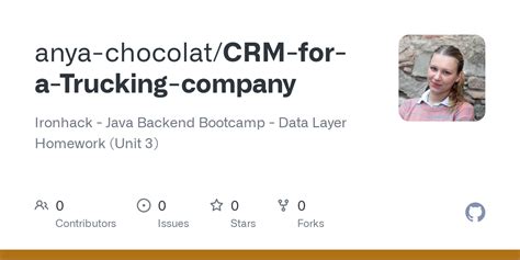 Github Anya Chocolatcrm For A Trucking Company Ironhack Java
