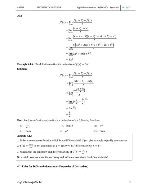 Solution Math Derivatives And Application Of Derivatives Summarized