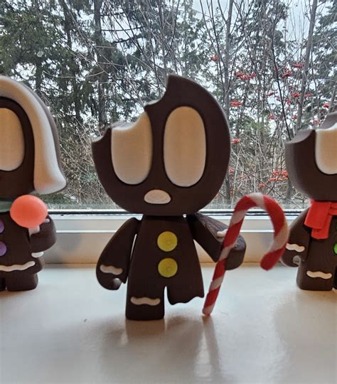 3d Printed Gingerbread Blobs Mini Modular Articulated Art Toy Made