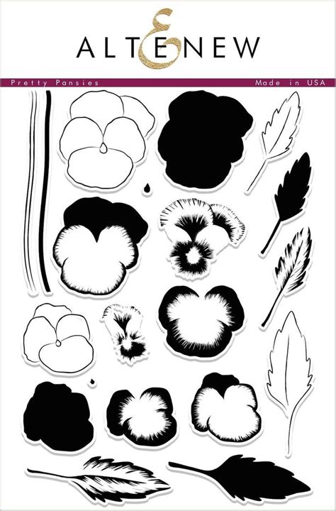 Pretty Pansies Stamp And Die Set Pansies Clear Acrylic Stamps Clear
