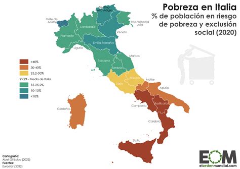 El Mapa De La Pobreza En Italia Mapas De El Orden Mundial Eom