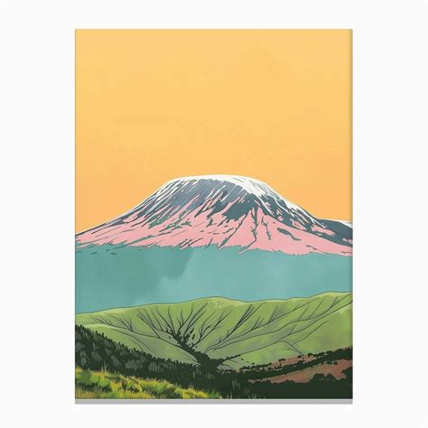 Mount Monadnock Usa Color Line Drawing 5 Canvas Print By Pixel Peaks Fy