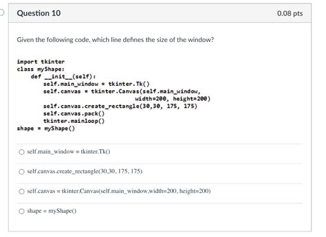 Solved Question Pts Given The Following Code Which Chegg