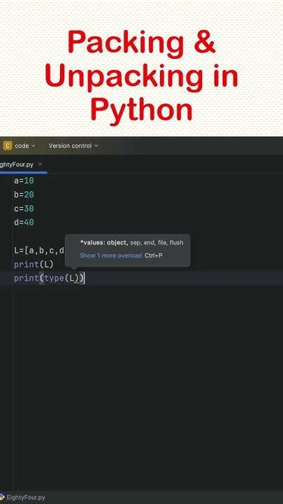 Packing And Unpacking In Python Python Coding Shortvideo Youtubeshorts Youtube Shorts Short