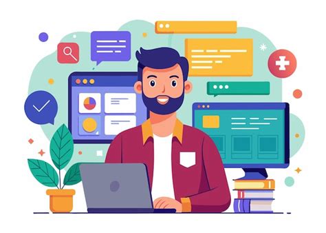 Premium Photo Web Development Concept With Programmer