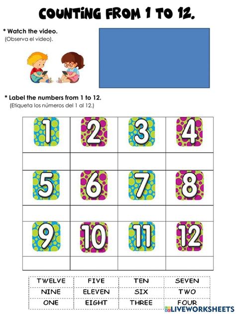 Counting From 1 To 12 Worksheet Counting Worksheets Numbers