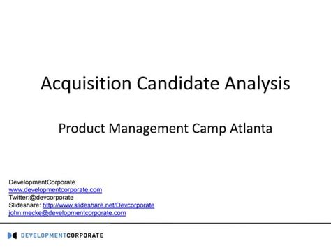 Acquisition Candidate Analysis Pdf Mergers And Acquisitions