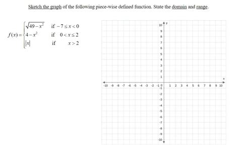 solved sketch the graph of the following piece wise defined