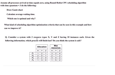 solved assume all processes arrived at time equals zero