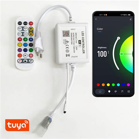 Tuya Wifi Music High Voltage Rgb Led Controller With Ir Remote