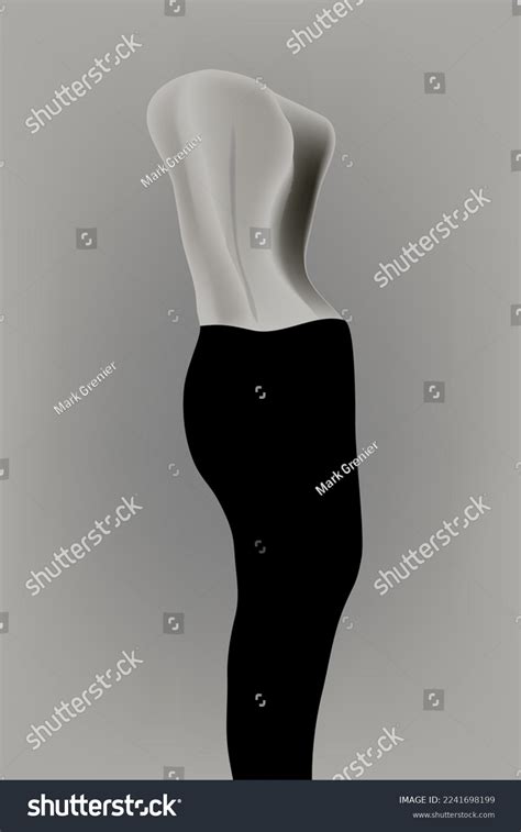 Woman Poses Armless Headless Figure Surreal Stock Illustration