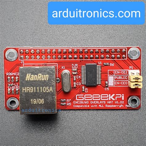 enc28j60 ethernet network module overlay hat v1 02 for raspberry pi zero arduino raspberry