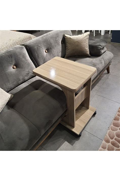 Eliusta Tekerlekli Mdf C Yan Sehpa Koltuk Yanı Sehpa Salon Sehpa Ofis