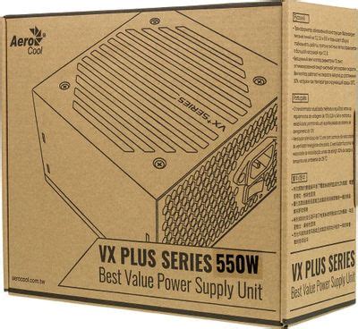 Блок питания Aerocool VX PLUS 550W, 550Вт, 120мм, черный, retail [vx ...