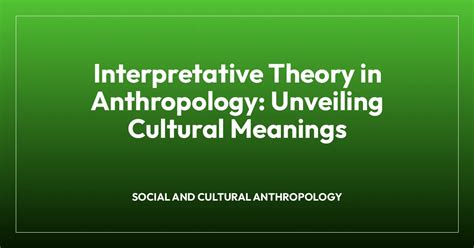 Social And Cultural Anthropology •