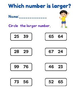 Comparing Two Digit Numbers Fun Packet 3 Pages By Merciful Fuller