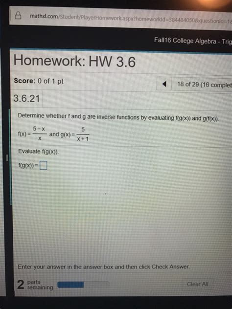 Solved Determine Whether F And G Are Inverse Functions By Chegg