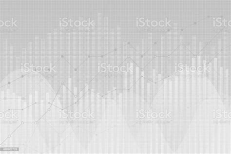 금융 데이터 그래프 차트 벡터 일러스트 레이 션입니다 트렌드 라인 열 시장 경제 정보 배경 차트 분석 경제 개념입니다 회색 배경에 대한 스톡 벡터 아트 및 기타 이미지