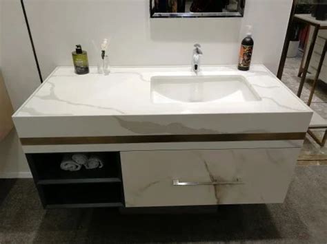 White 18 Mm Marble Corian Vanity Bathroom Countertop At ₹ 1500 Sq Ft In
