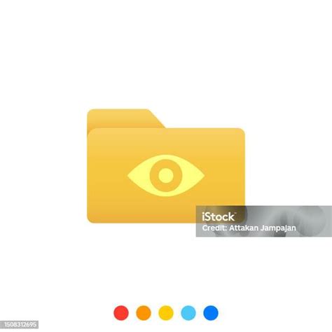 flat folder design element with eye symbol folder icon vector and