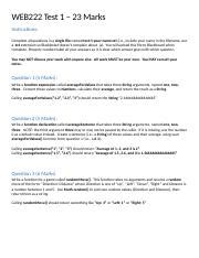 WEB222 Test 1 Docx WEB222 Test 1 23 Marks Instructions Complete