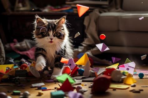 Premium Photo Kitten Playing With A Toys