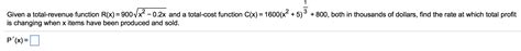 Solved Given A Total Revenue Function Rx 900 Squareroot