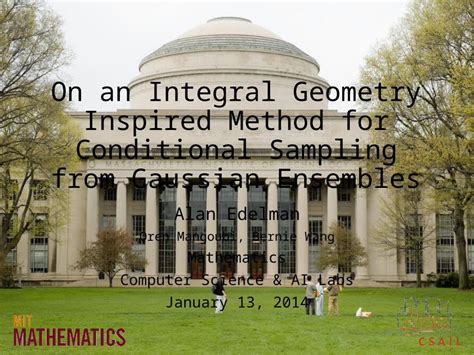 Pptx On An Integral Geometry Inspired Method For Conditional Sampling
