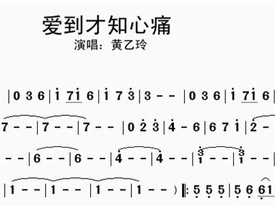 爱到才知痛 闽南语 黄乙玲 歌谱 简谱