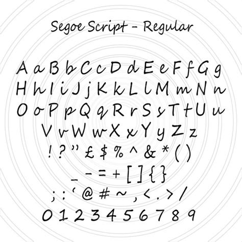 Segoe Script Regular Handwriting Script Natural Calligraphy Etsy