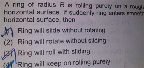[answered] A Ring Of Radius R Is Rolling Purely On A Rough Horizontal Kunduz