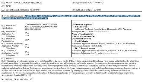Innovation Ai Multilingualllm Patent Researchexcellence Sru Dr