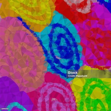 로우 폴 리의 스타일에서 빛과 어둠의 파편의 블루와 핑크와 녹색과 노란색 색상의 추상 배경 0명에 대한 스톡 벡터 아트 및 기타 이미지 0명 각도 공 스포츠 장비