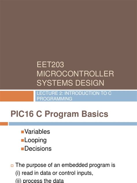 pdf eet203 lecture 2 introduction to c programming dokumen tips