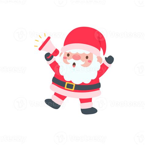 Cartoon Santa Wearing Red Knitted Hat For Decorating Christmas Greeting