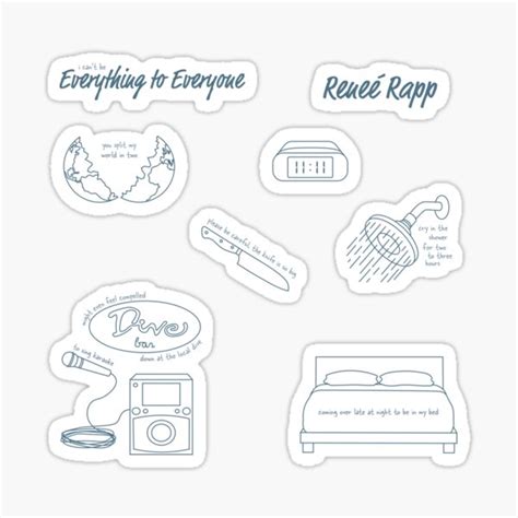 Sticker Pack Reneé Rapp Everything to Everyone Track List Sticker for Sale by thesugarline