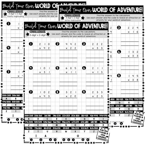 Three Digit By Two Digit Multiplication World Of Adventure Worksheets