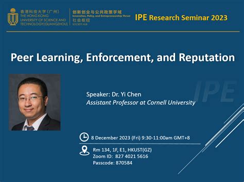 Ipe Thrust Seminar Peer Learning Enforcement And Reputation