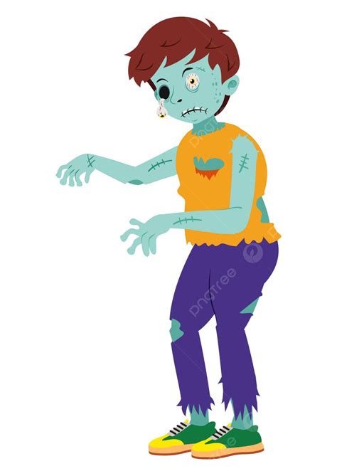 A Creepy Cartoon Zombie With A Missing Eye Spooky Undead Figure
