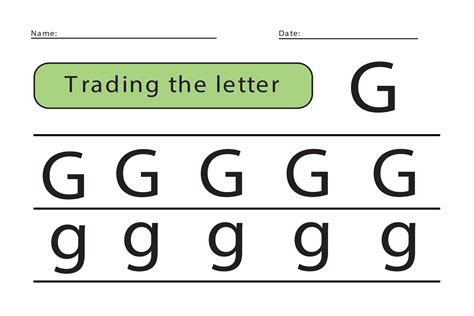 Rastrear Letras Del Alfabeto Inglés Letra Mayúscula Y Minúscula G