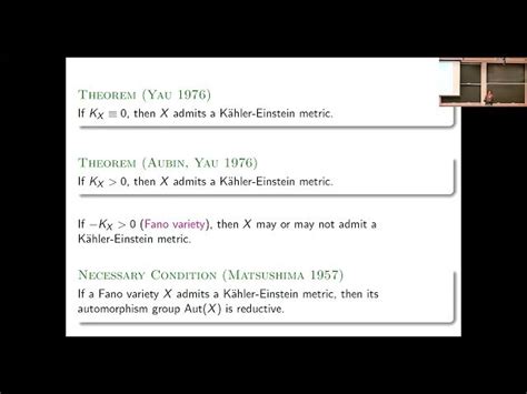 Free Video The Calabi Problem For Fano 3 Folds From Fields Institute Class Central