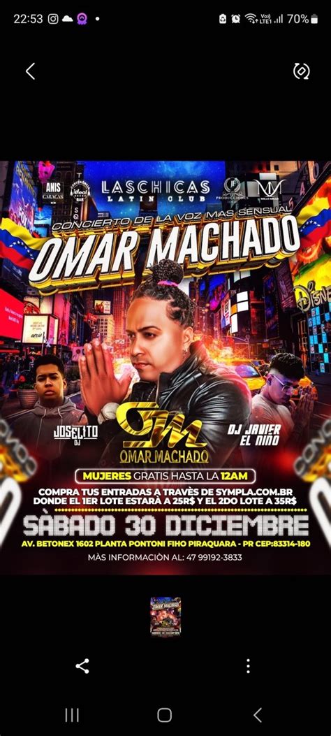 Concierto Omar Machado PR Em Piraquara Sympla