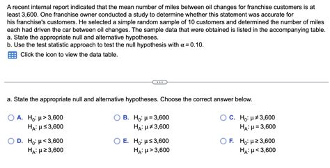 A State The Appropriate Null And Alternative Chegg