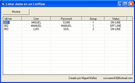 Listview Cargar Base De Datos Con Ado
